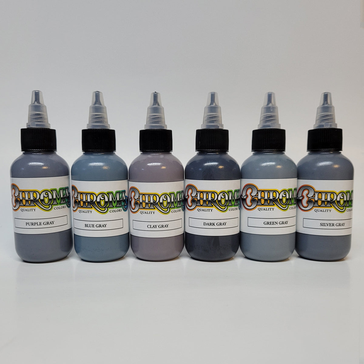6 Bottle Gray Color Set - CHROMA TATTOO INK