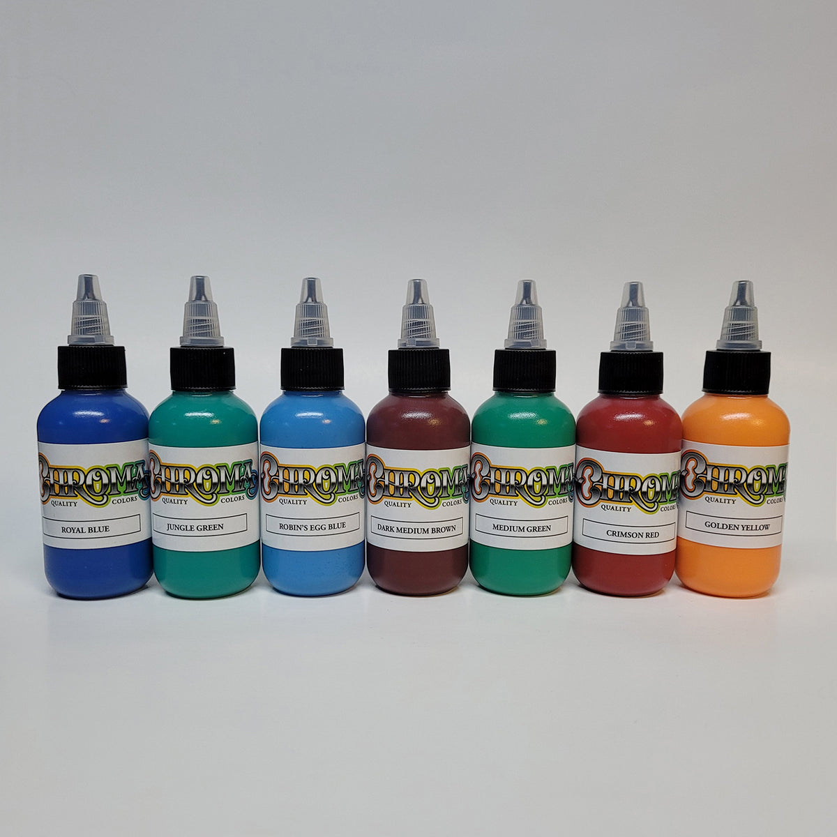 7 Bottle Old School Color Set - CHROMA TATTOO INK